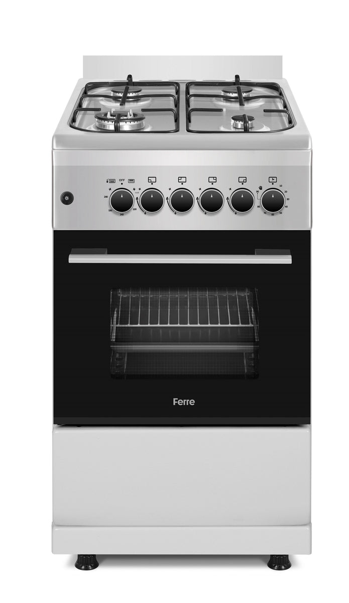 Ferre F5N40G2-X3 50x60cm Freestanding Gas Cooker With Wok Burner