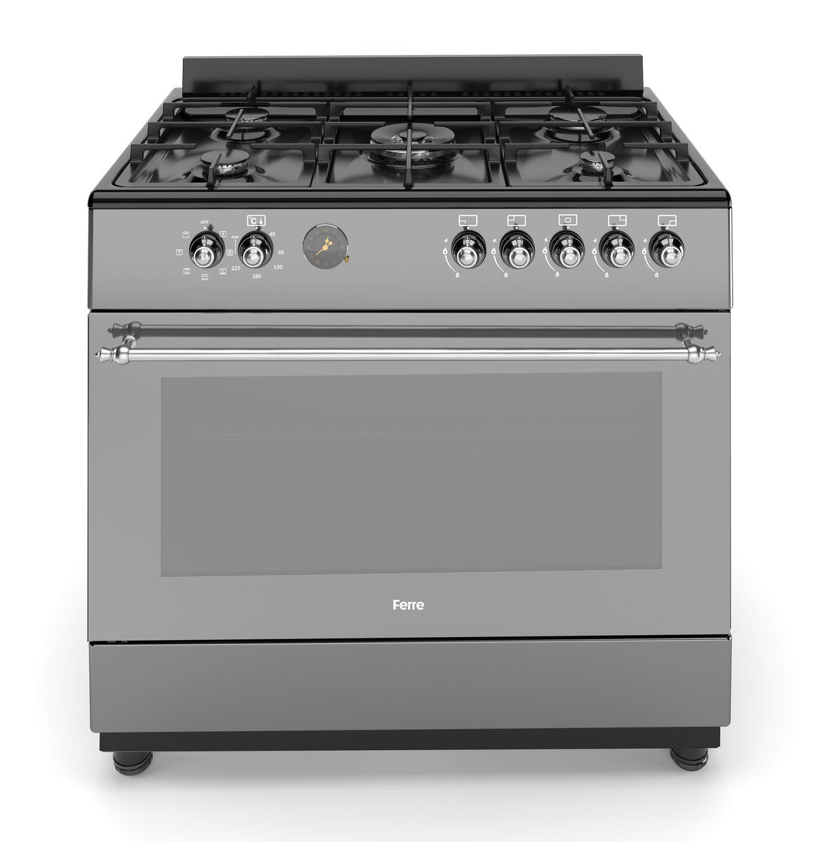 Ferre F9S50E7-MBL-RETRO-FLOTAL 90cm Dual Fuel Range Cooker With Double ...