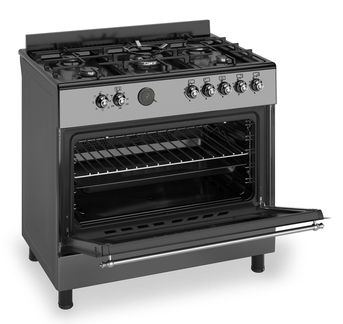Ferre F9S50E7-MBL-RETRO 90cm Dual Fuel Range Cooker With Double Turbo ...
