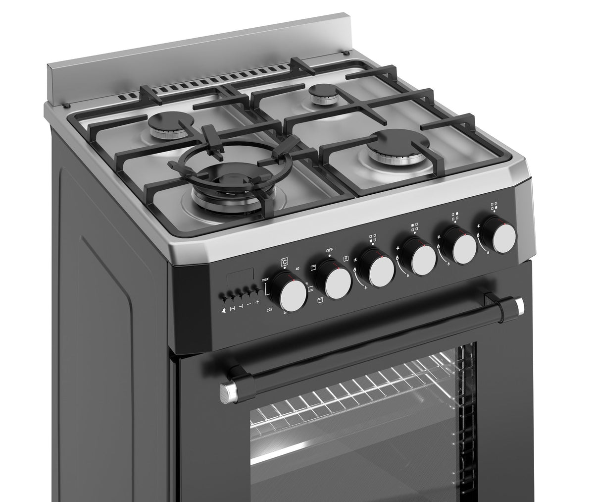 Ferre F6IP40E6-IBL-W 60cm Freestanding Dual Fuel Cooker With Wok Burner ...