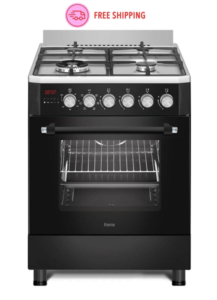 Ferre F6IP40E6-IBL-W 60cm Freestanding Dual Fuel Cooker With Wok Burner ...