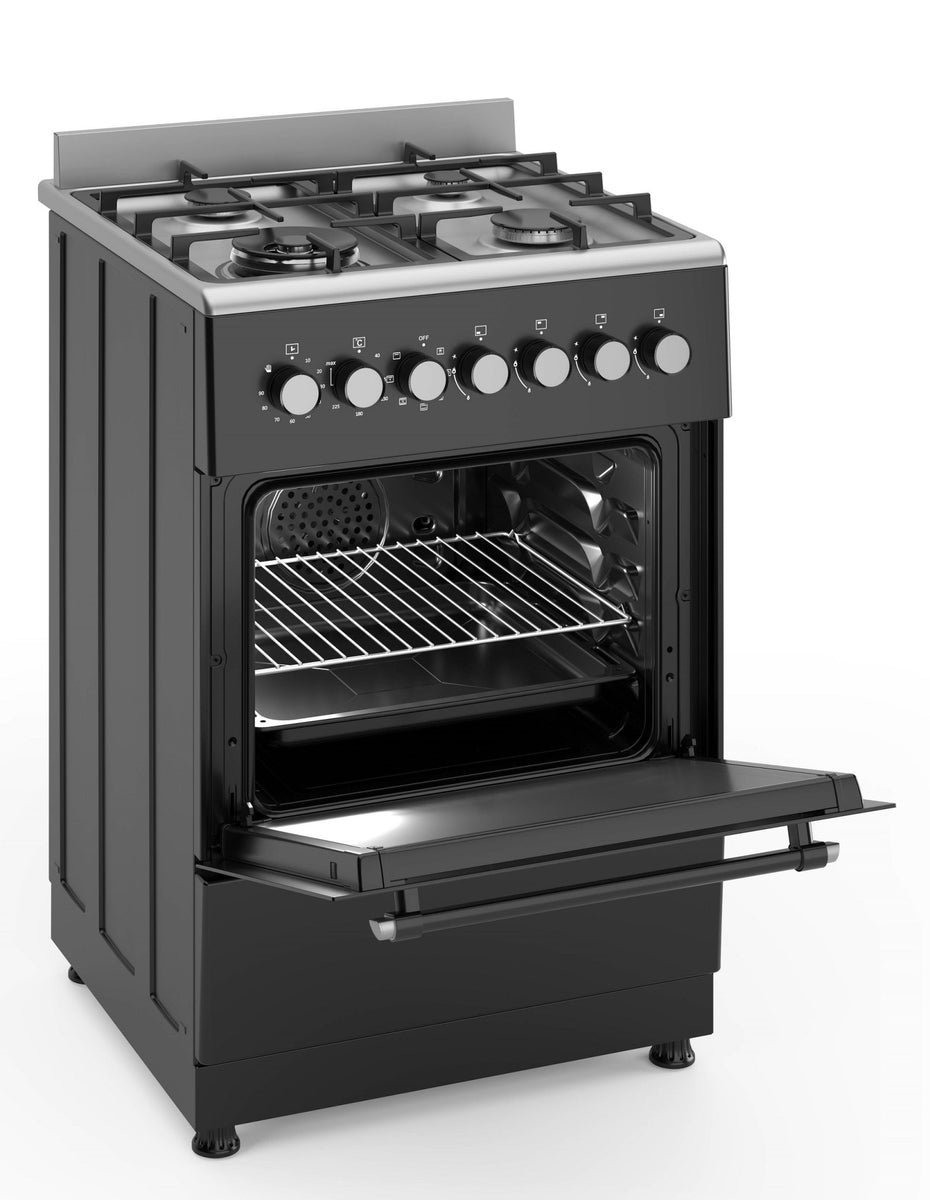 Ferre F6TS40E7-IBL-W 60cm Freestanding Dual Fuel Cooker with Wok Burner ...