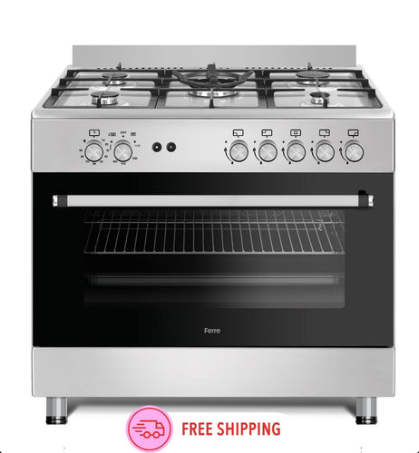 Ferre F9S50GF-X3-IN 90cm Gas Range Cooker With Double Turbo Fan & 5 ...