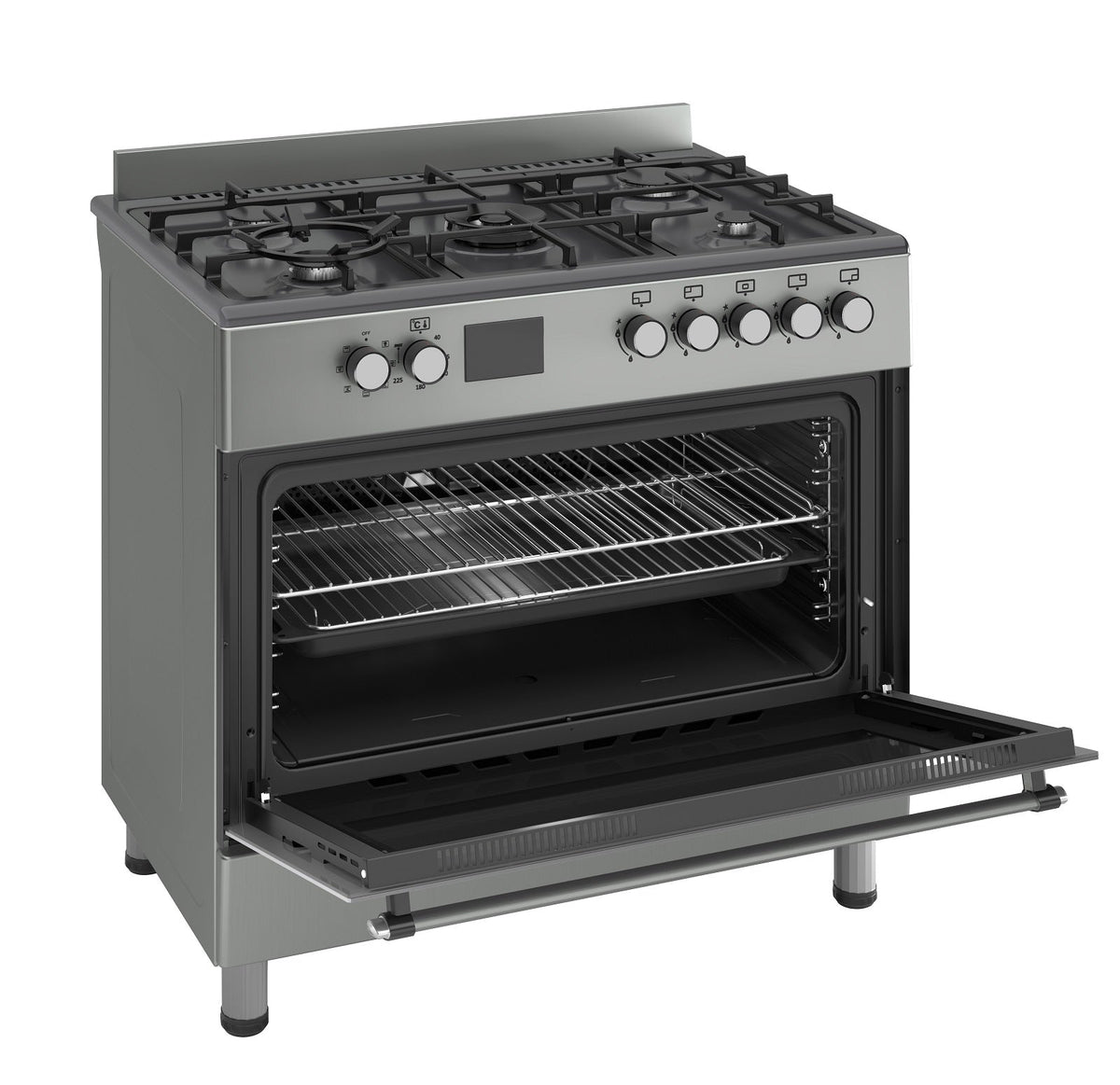Ferre F9S50E7-GRD 90cm Dual Fuel Range Cooker With Double Turbo Fan & 5 ...